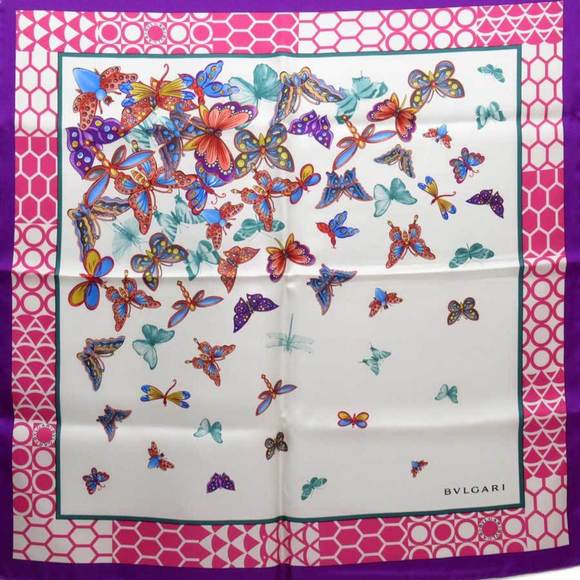 BVLGARI | Accessories | Bvlgari Bvlgari Scarf White Purple Multicolor ...